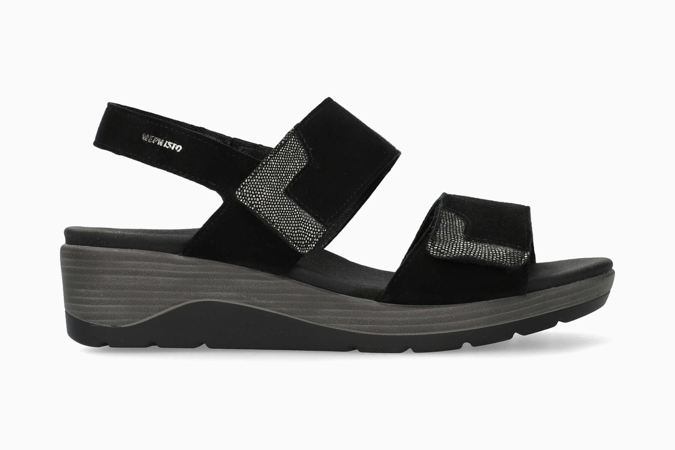 MEPHISTO CALIE | Femme Sandales Noir Cuir Velours | Mephisto.com